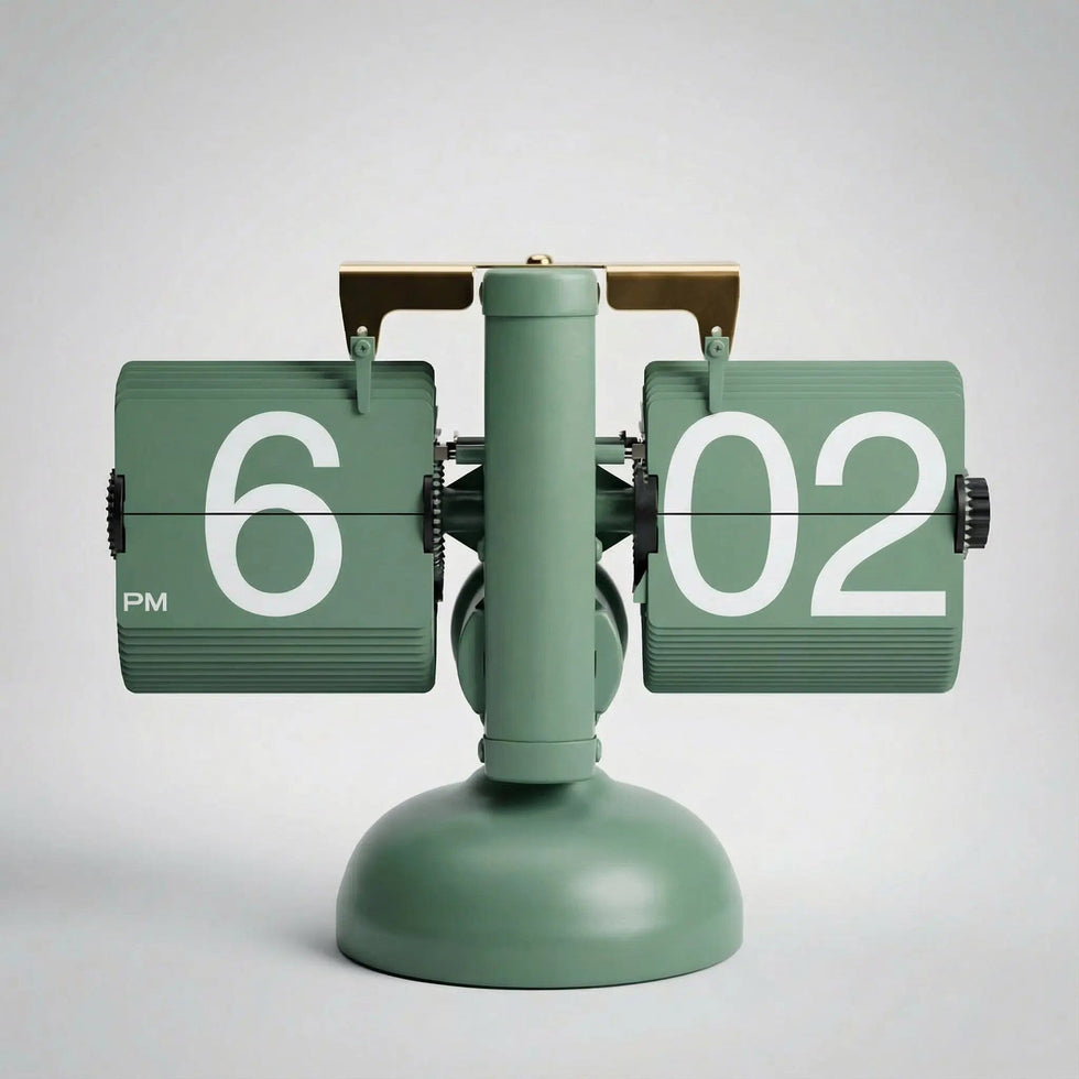 MIDCLOCK Home Decor Flip Clock – Retro Modern Desk Clock – Time Will Flip